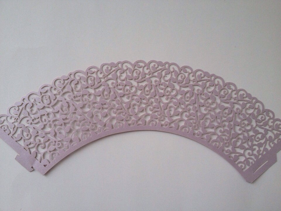 12 pcs Lavender Classic Lace Cupcake Wrappers – Sweet Crafty Tools