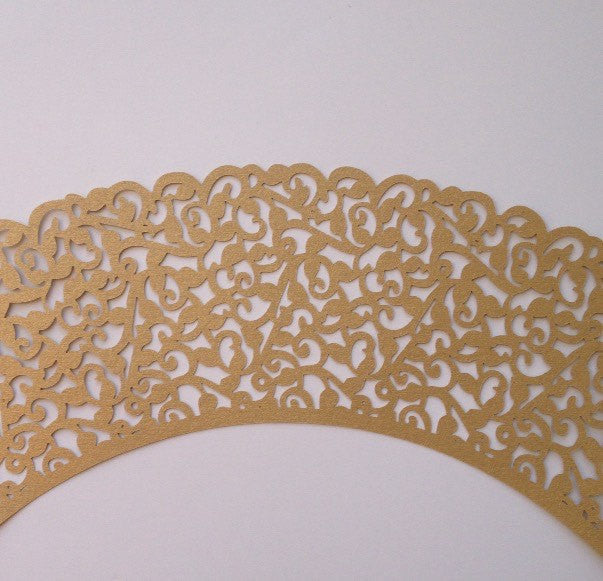 12 pcs MINI (Small) Gold Filigree Lace Cupcake Wrappers – Sweet Crafty ...